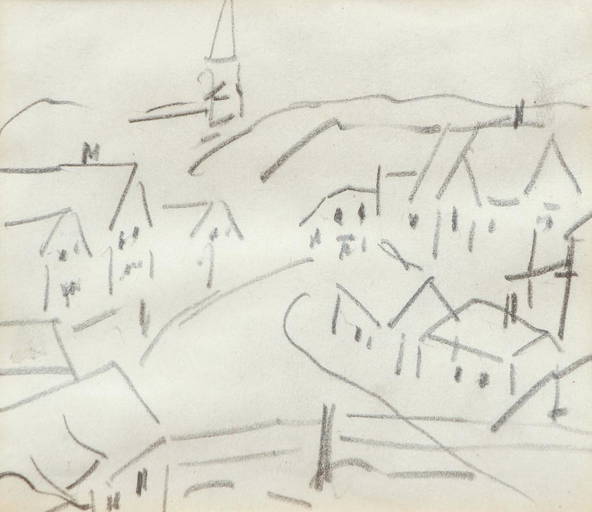 Alice Schille Attributed Drawing Village