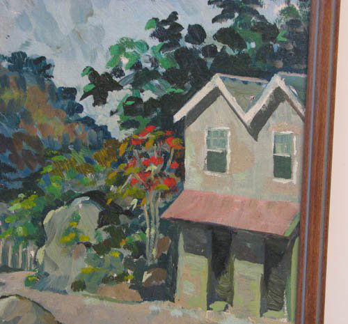 205: Rare Jamaican Painting by Albert Huie Quiet Corner : Lot 205