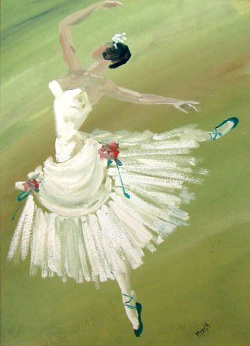 724: 2 Mozelle Thompson Dancing Figure Gouache Painting