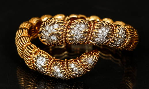 18k Snake Form Bangle Bracelet