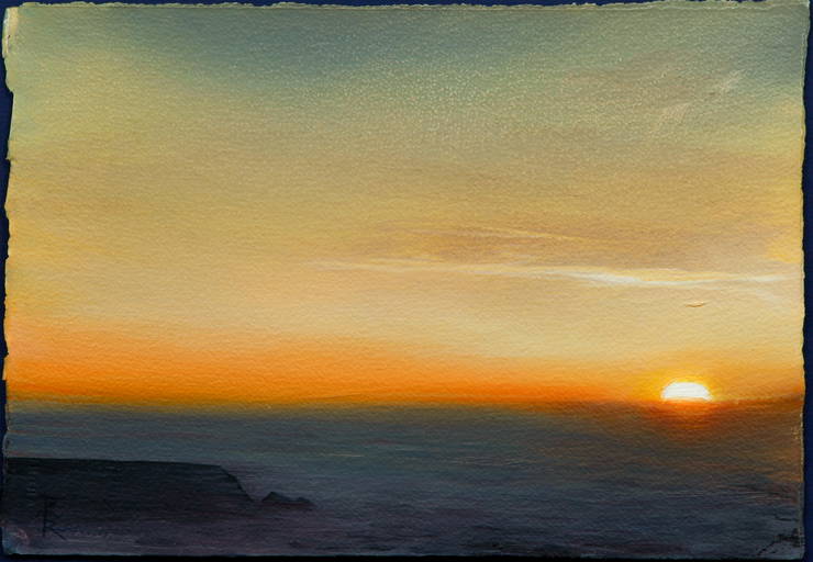 2 Patrick Ruane Twilight Landscape Paintings