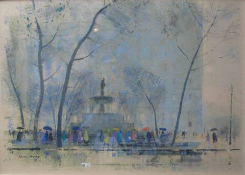 Ralph Avery W/c Ptg. Nyc Plaza Hotel