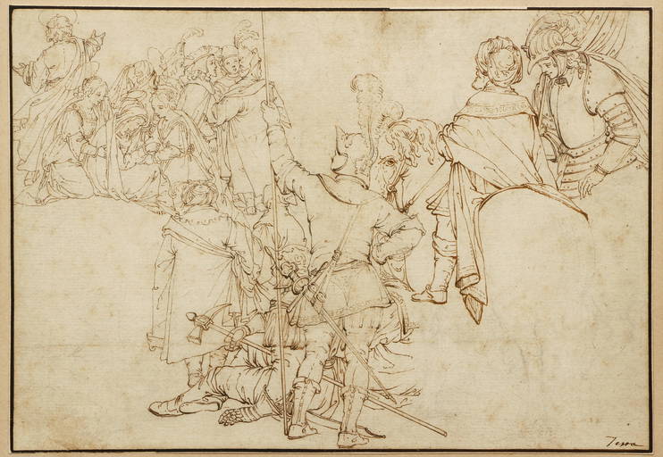 Late 16th Or Early 17th C. Italian Drawing Crucifixion