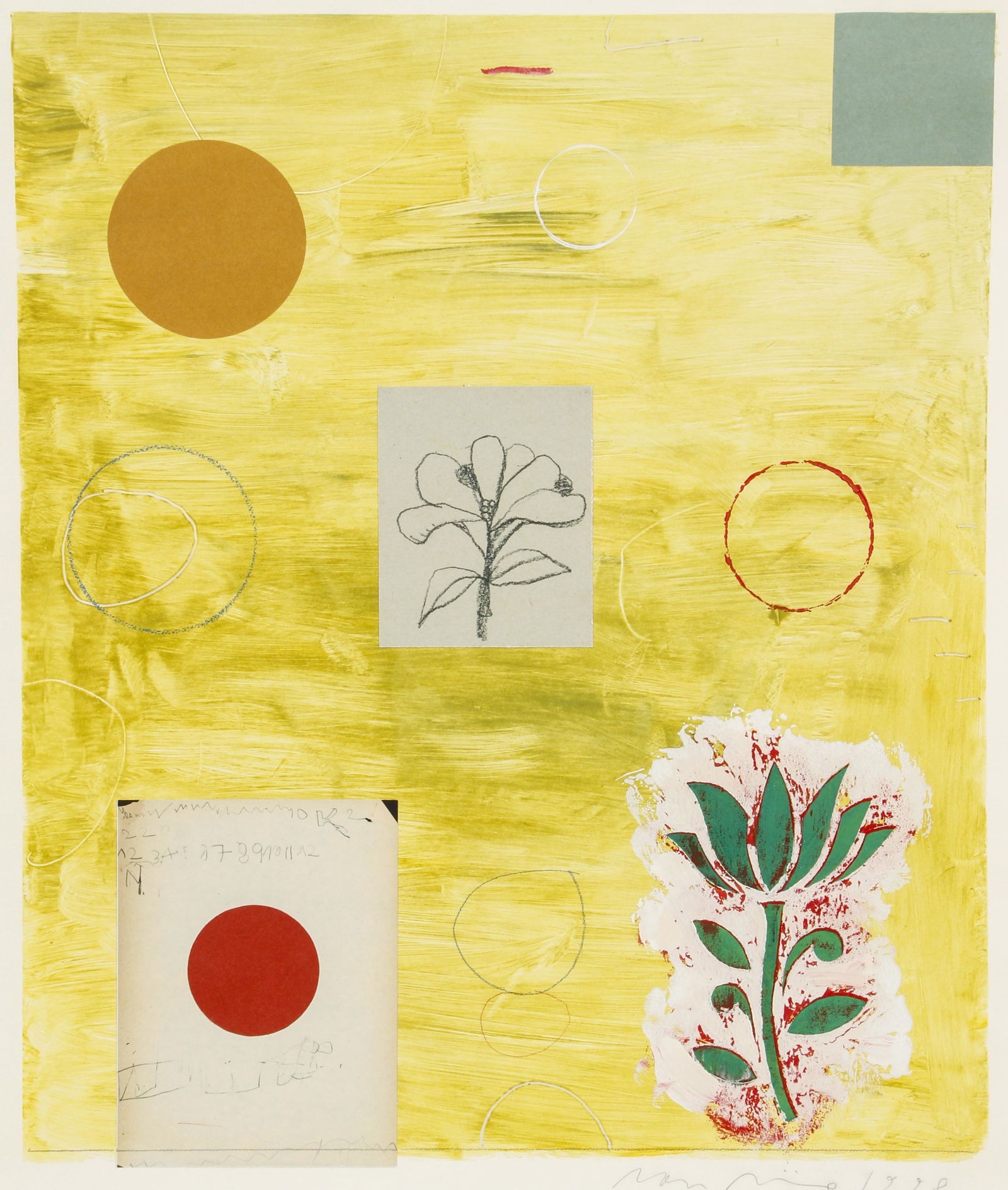 For Auction: Dan Rizzie 1998 Untitled Painting and collage (#0310) on ...