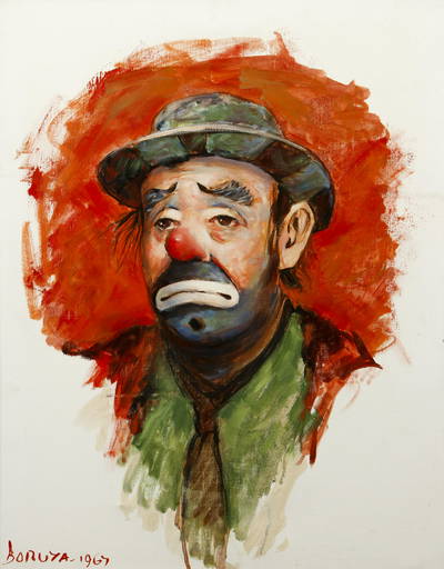 Peter Boruta Sad Clown Painting Of Emmett Kelly