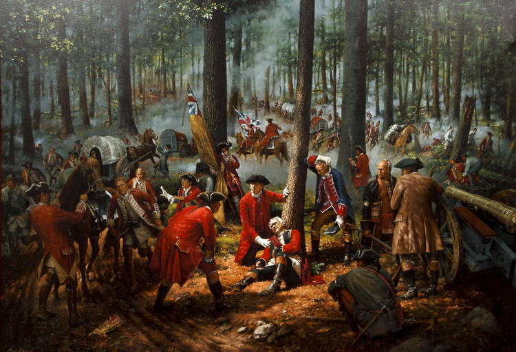 Robert Griffing Wounding Of Gen. Braddock Signed Giclee On Canvas