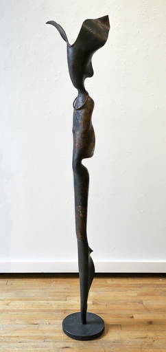 Leonard Urso Elongated Woman Copper Sculpture