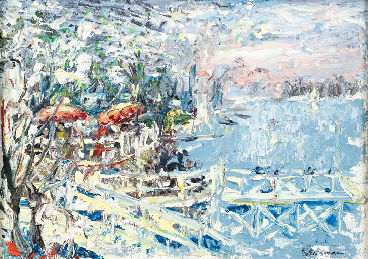 Howard Silverman oil French Mediterranean View (#0480) on Aug 23, 2022 ...