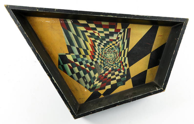 Arthur Rudolf 1952 oil Surrealist Checkerboard Vortex (#0381) on Oct 01 ...