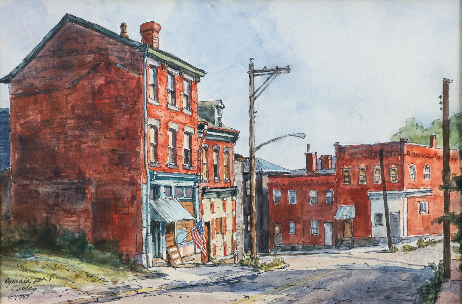 Cynthia Cooley Herron Avenue 1989 Ink And Watercolor