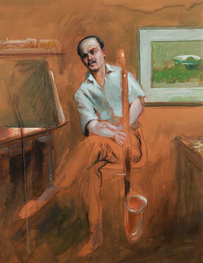 John Del Monte Drawing Pittsburgh Symphony Bassoonist