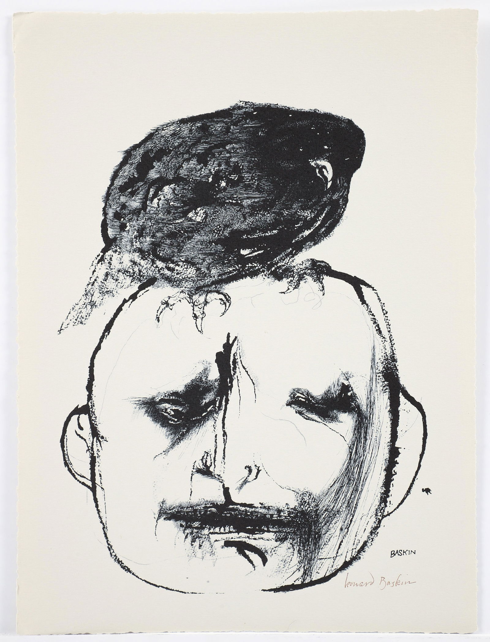 Leonard Baskin Man and Crow Signed Print 1/50 - Mar 08, 2023 | Concept ...