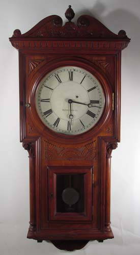 Boston Clock Company Carved Walnut Wall Clock