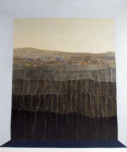 650: John Day oil and collage "View of Erebos"
