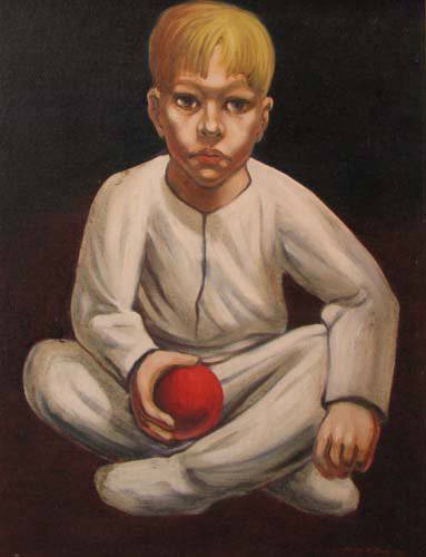 Frank Trapp Portrait Of A Boy With A Red Ball