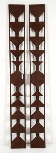 Pair Of Mid Century Modern Wooden Wall Panels