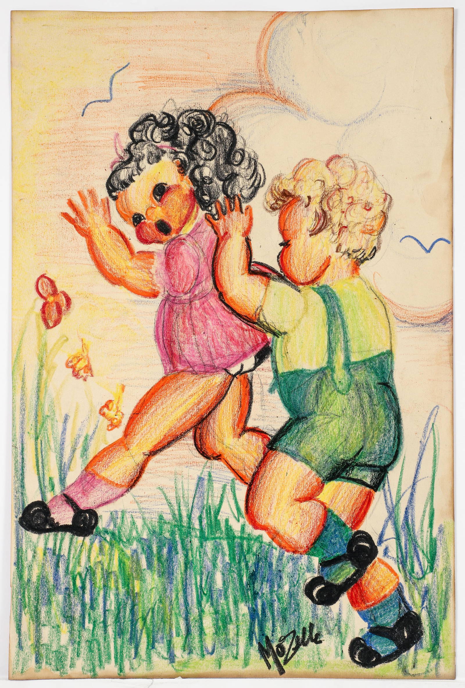 Mozelle Thompson Drawing Children At Play Auction