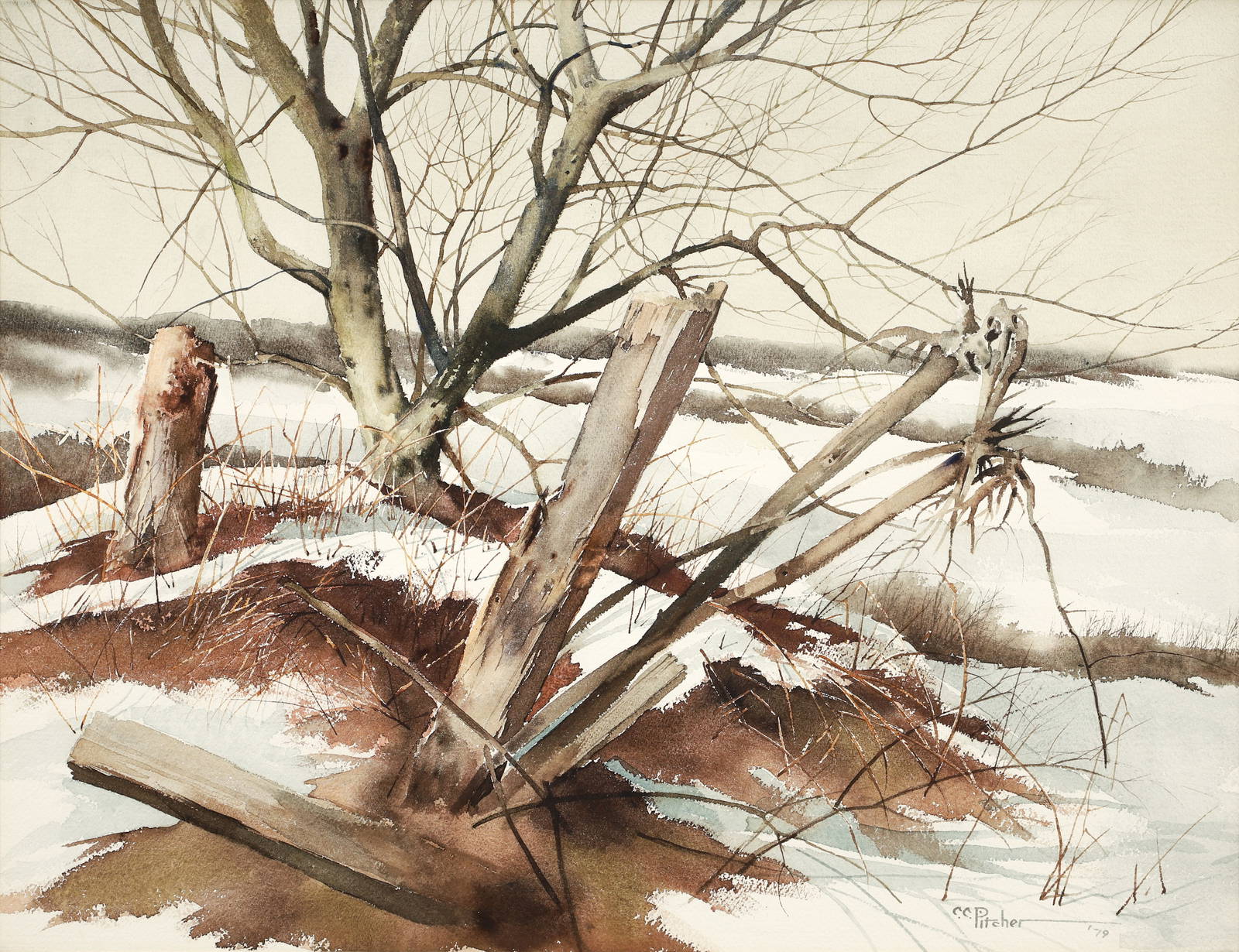 Charlie Pitcher 84 Overlook Ii Watercolor 1979 Auction