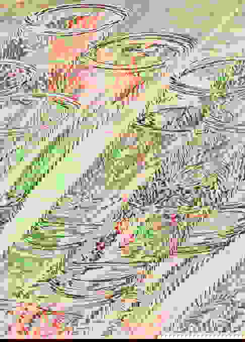 Janet Fish 1976 Orig Litho Four Glasses Auction