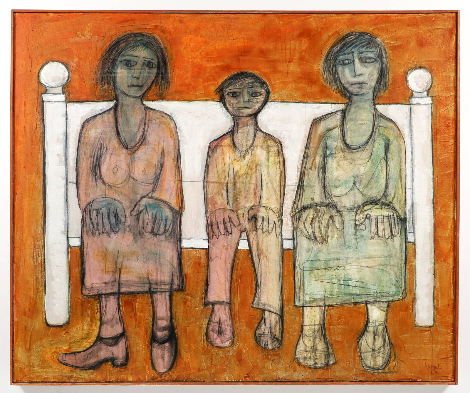 Kamal Youssef 1968 Painting The Survivors Auction