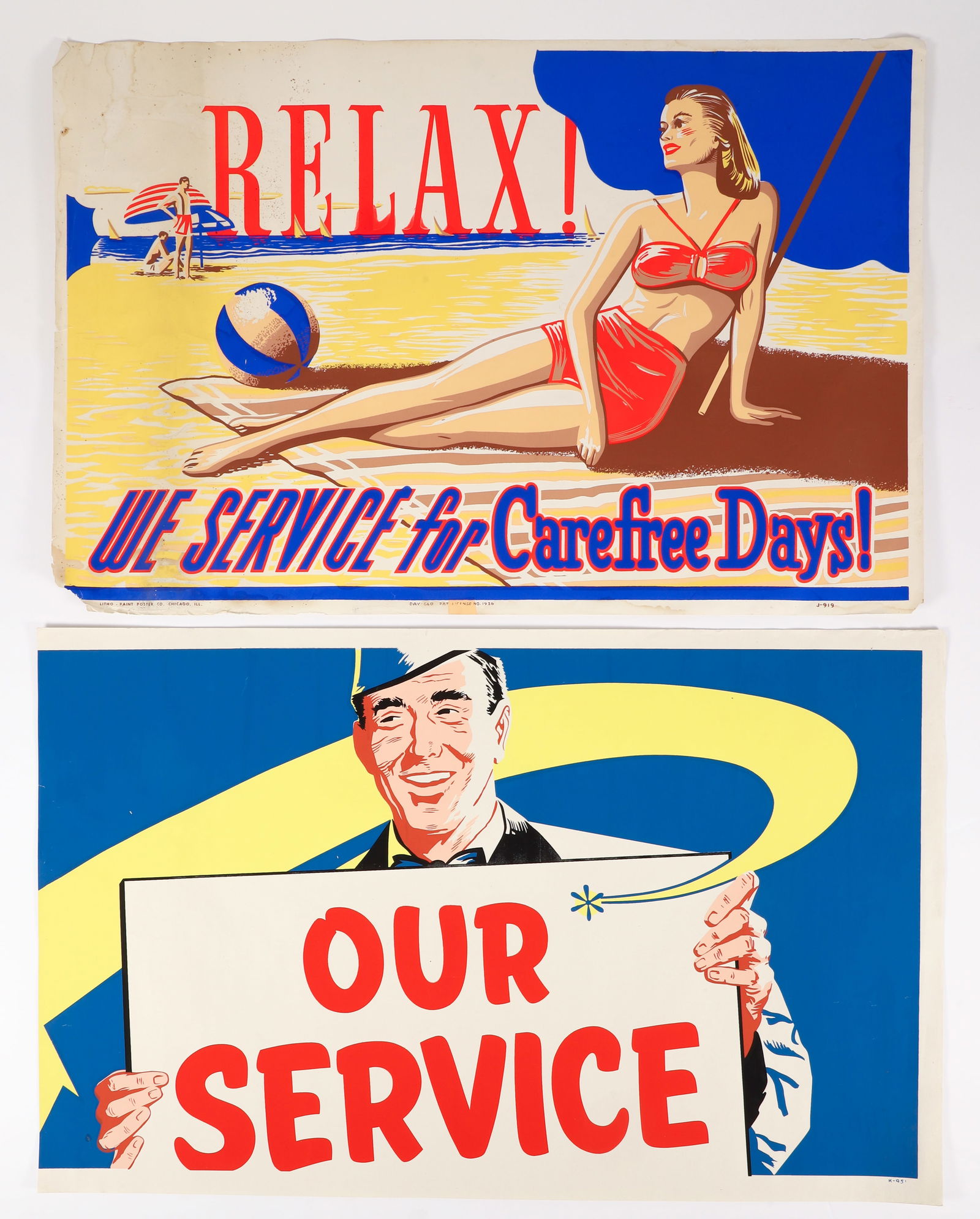 2 Vintage 1950s American Poster Gas Station Prints Auction