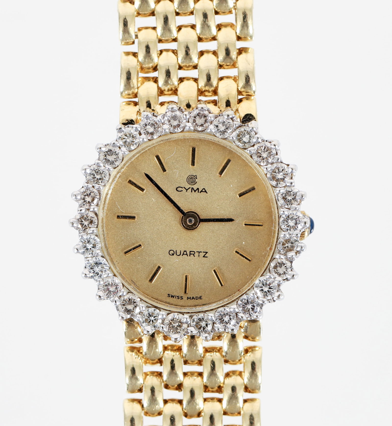 14k Ladies Cyma Quartz Diamond Wristwatch Auction