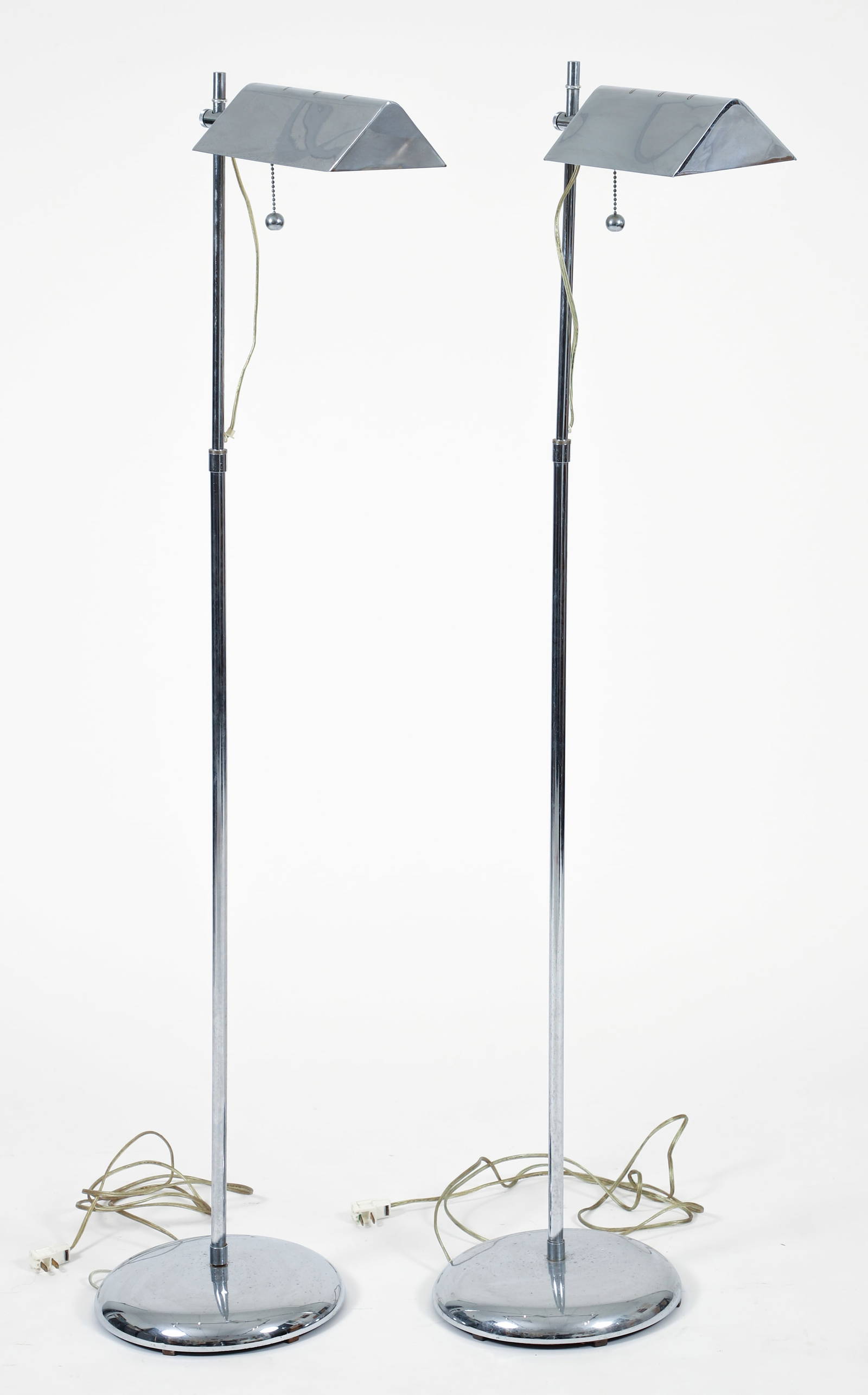 Pair Of Modernist Chrome Clover Company Floor Lamps Auction