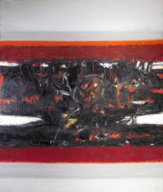 Lawrence Calcagno painting "Dark Wheel II"