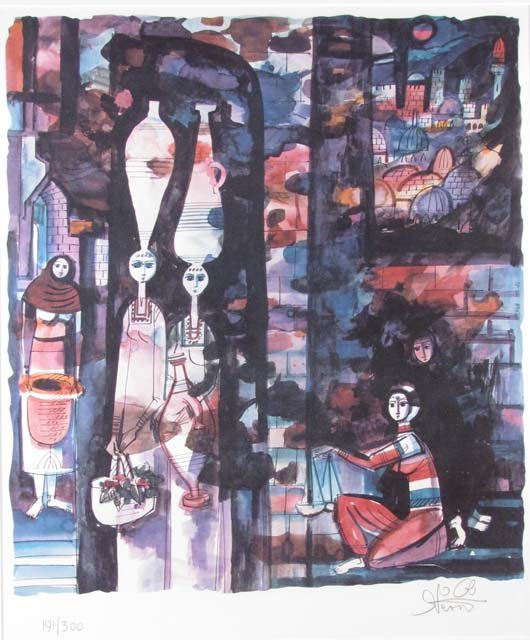 Yossi Stern Original Litho "women Of Jerusalem"