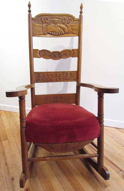 Masonic Odd Fellows Piqua Lodge Rocking Chair