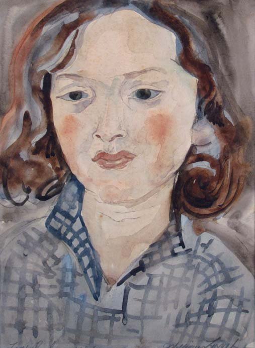 William Zorach Portrait of Faith Reyher watercolor