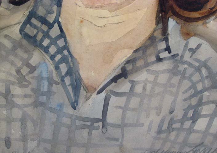 William Zorach Portrait of Faith Reyher watercolor