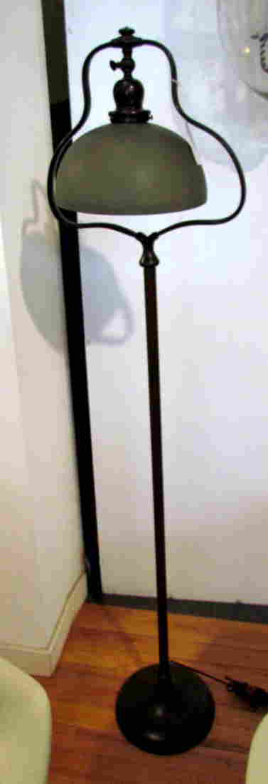 Handel Floor Lamp # 6068, bronze base harp style shade - May 10, 2014 ...