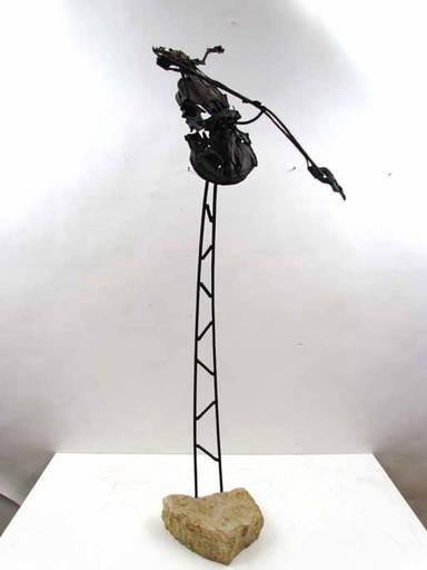 Chaim Hendin Broken Violin On Marble Base