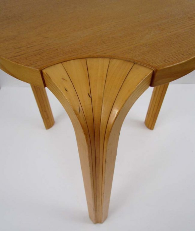 Pair Alvar Aalto Fan-leg Stools reissued by ICF in the : Lot 1