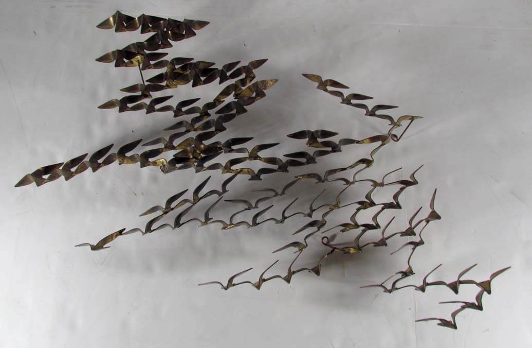 C. Jere Flock of Birds brass wall sculpture