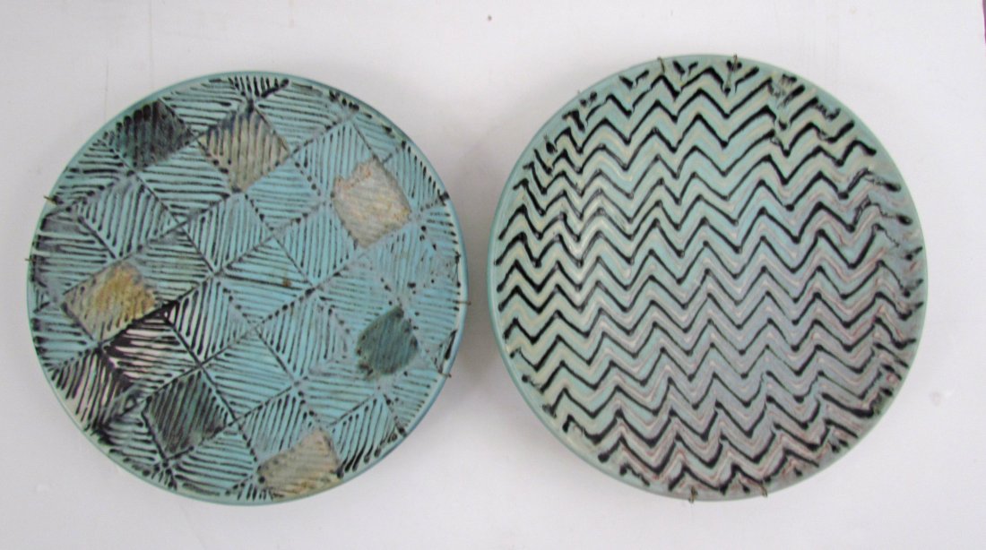 Pair of Ed Eberle Glazed Ceramic Platters