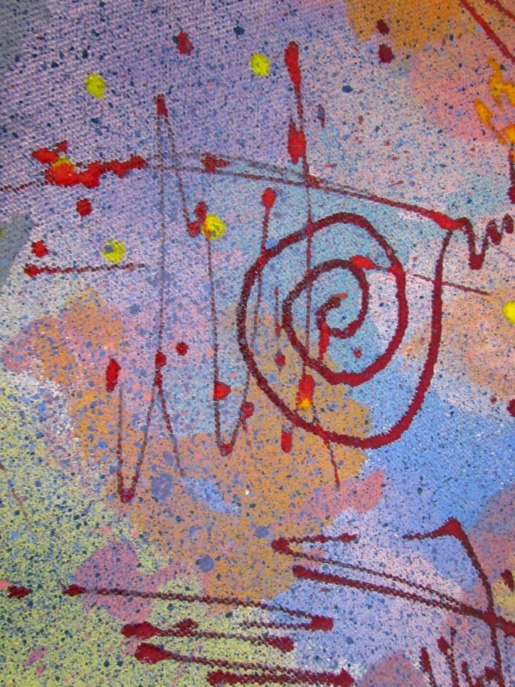 2 David Gamble Abstract Painted Round Wall Plates