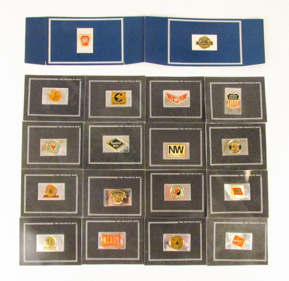 48 Franklin Mint Sterling Railroad Emblems Ingots