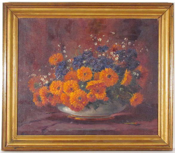 Geza Kende Ptg. "still Life Of Mums"