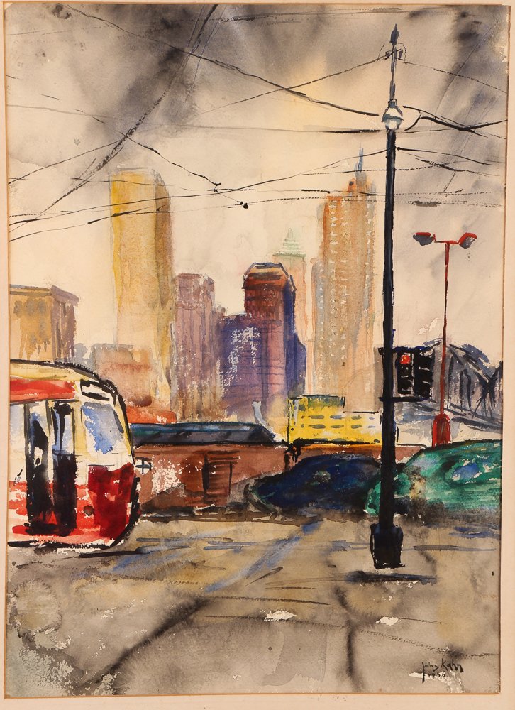 Julius Kahn 1956 w/c "Pittsburgh Cityscape" - Mar 05, 2016 | Concept ...