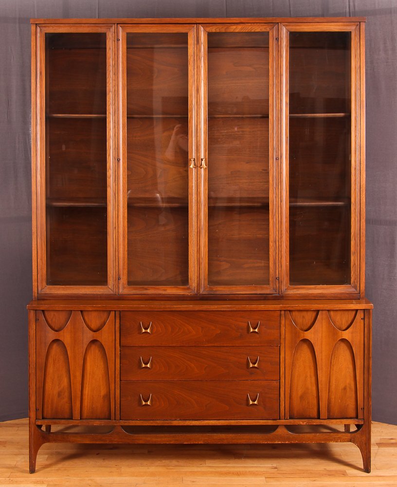 Broyhill Brasilia 2 Piece Breakfront Cabinet & Credenza