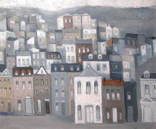 Louise Scott Painting Pittsburgh Hillside Circa 19