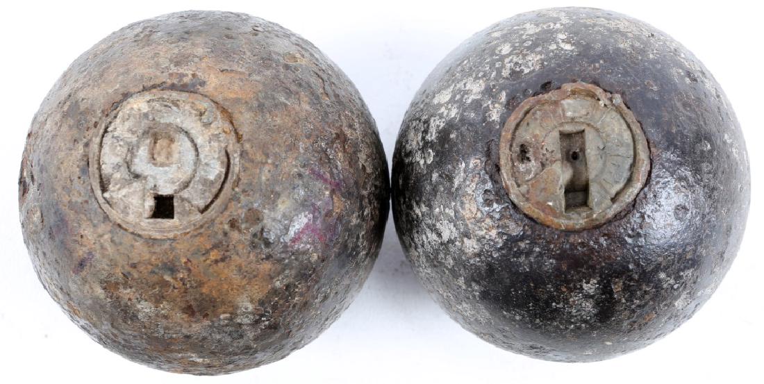Civil War Us Cannon Ball 8lb Lot Of 2