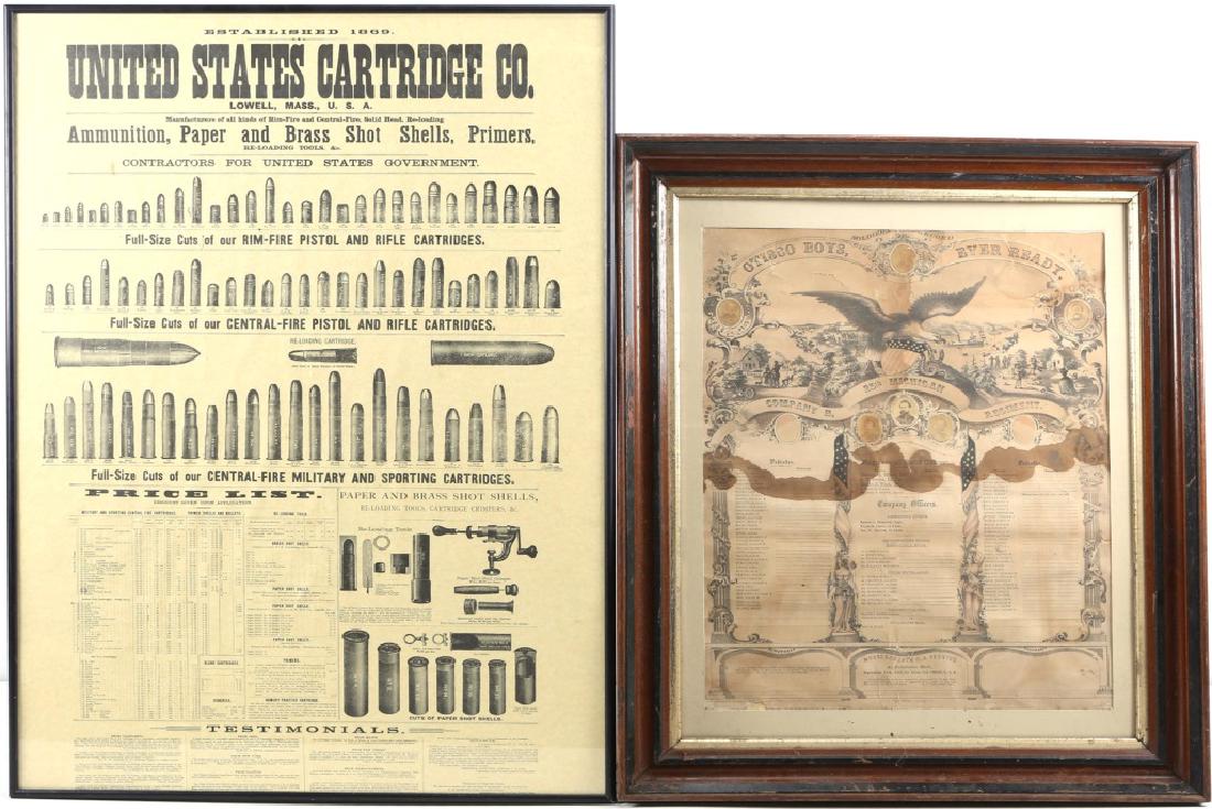CIVIL WAR MUSTER ROLL AND US CARTRIDGE CO. POSTER