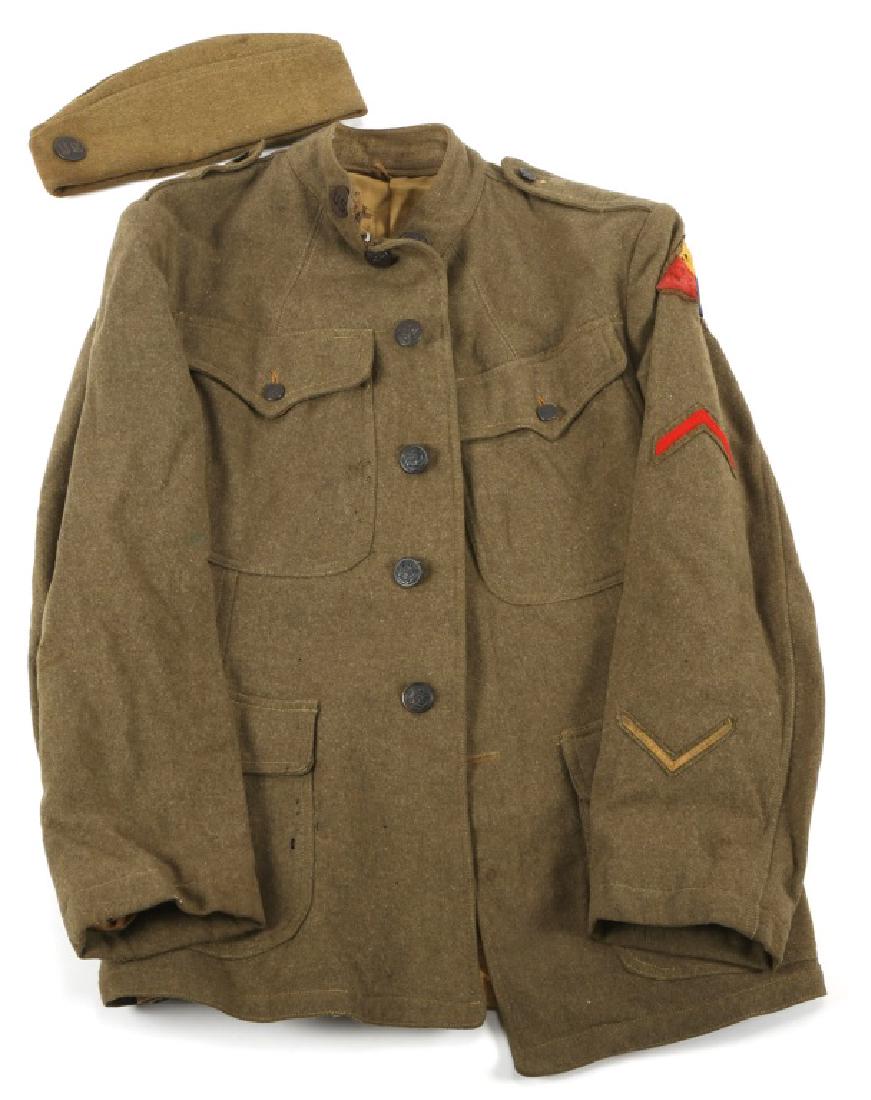 WWI US ARMY TANK CORPS UNIFORM TUNIC AND HAT