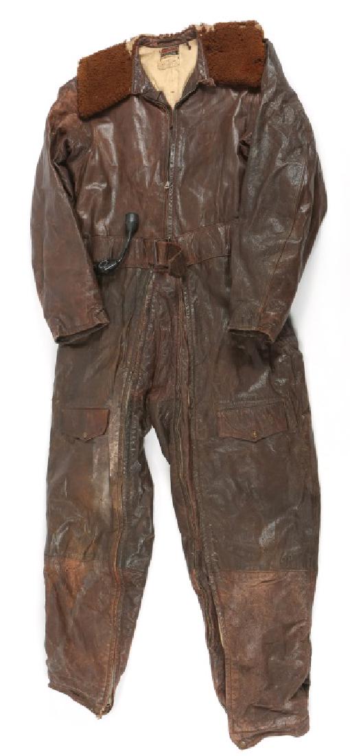 WWII US NAVY PILOT ELECTRICAL LEATHER FLIGHT SUIT