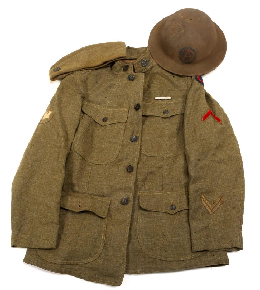WWI US 3rd ARMY UNIFORM GROUPING WITH HELMET