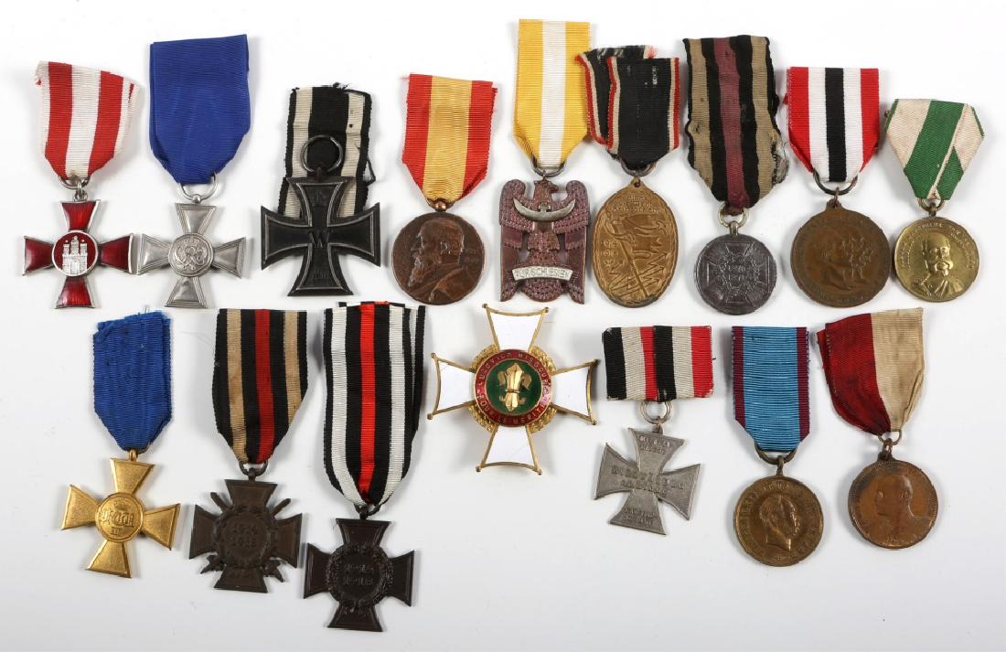 WWI IMPERIAL GERMAN MILITARY MEDAL LOT OF 16