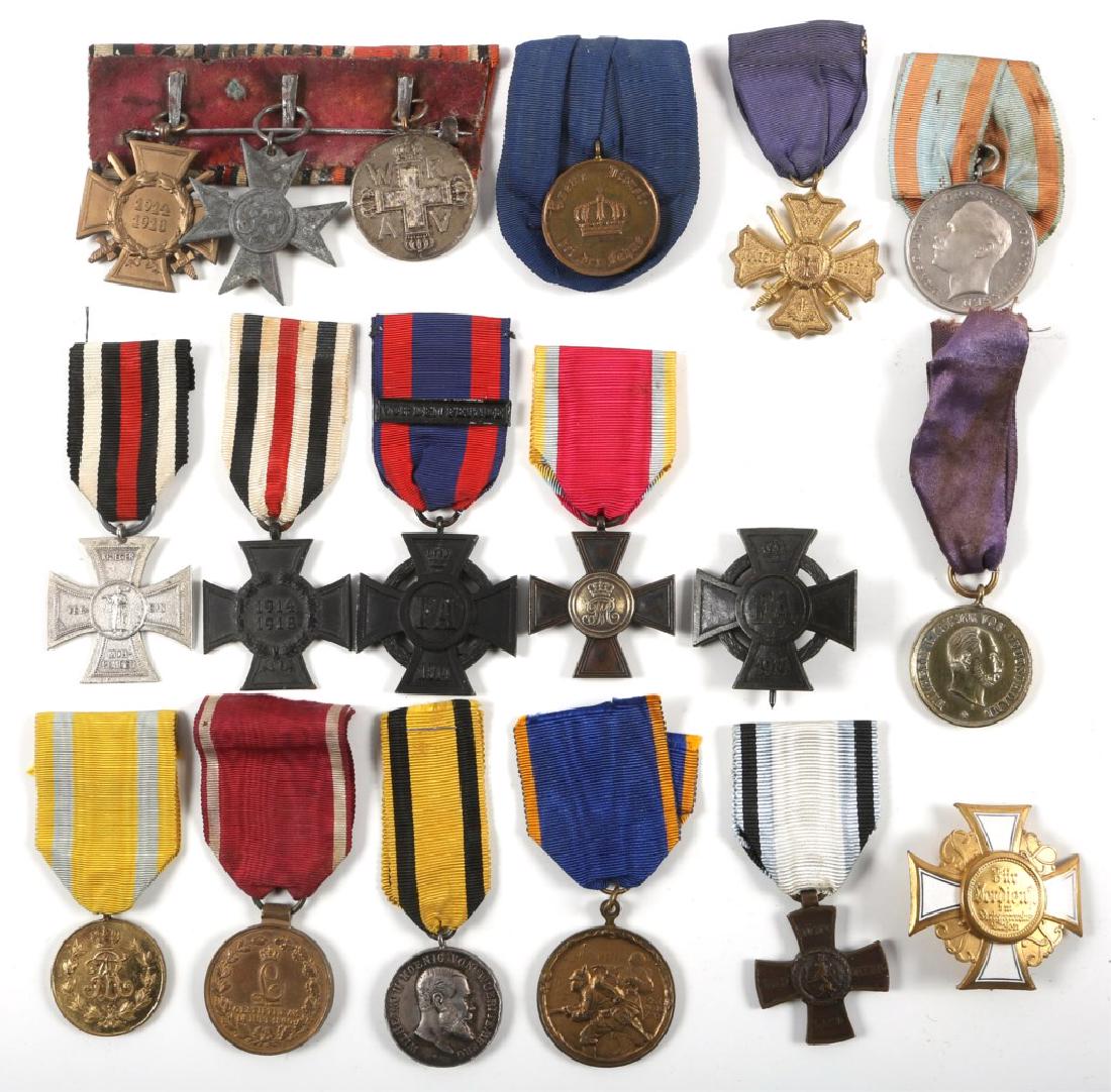 WWI IMPERIAL GERMAN MILITARY MEDAL LOT OF 18